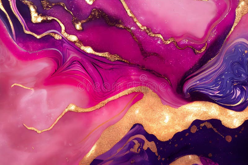 Abstract Fluid Art Painting in Alcohol Ink Technique. Stock Photo ...