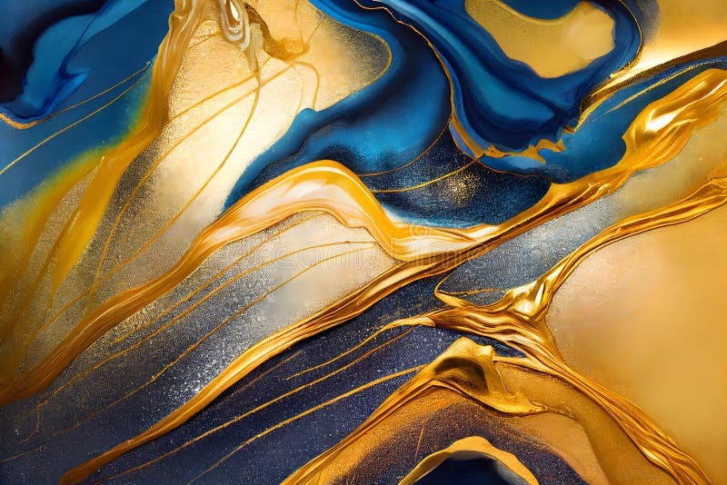 Abstract Fluid Art Painting in Alcohol Ink Technique. Stock Image ...