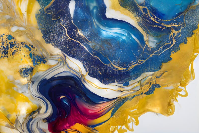 Abstract Fluid Art Painting in Alcohol Ink Technique. Stock Image ...