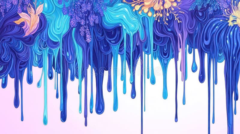 Abstract Fluid Art with Vibrant Colors and Dripping Patterns Stock ...