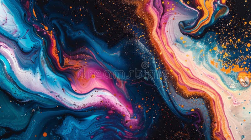 Abstract Fluid Art with Vibrant Colors, Galaxy Theme Stock Photo ...