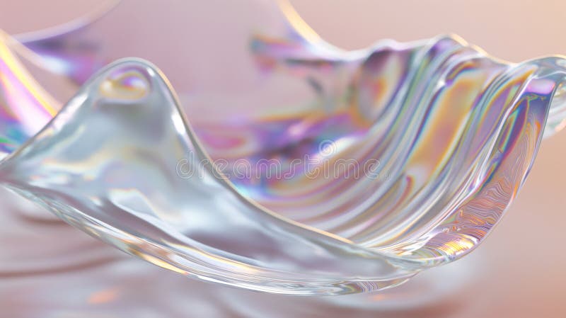 Abstract Fluid Background with Colored Liquid Glass. 3d Rendering ...