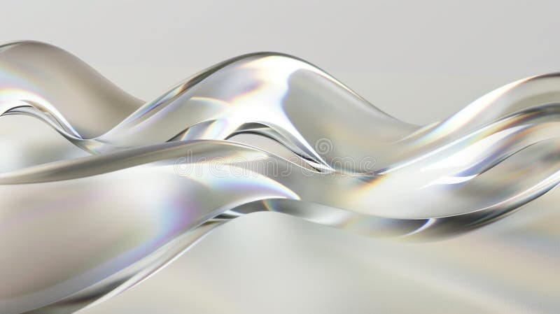 Abstract Fluid Background with Liquid Glass. 3d Rendering Flowing ...