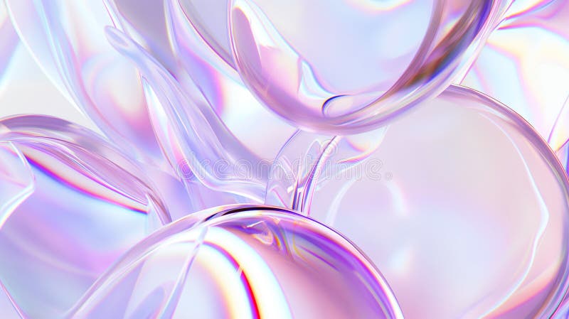Abstract Fluid Background with Liquid Glass. 3d Rendering Flowing Liquid Glass Shape. Trendy ...