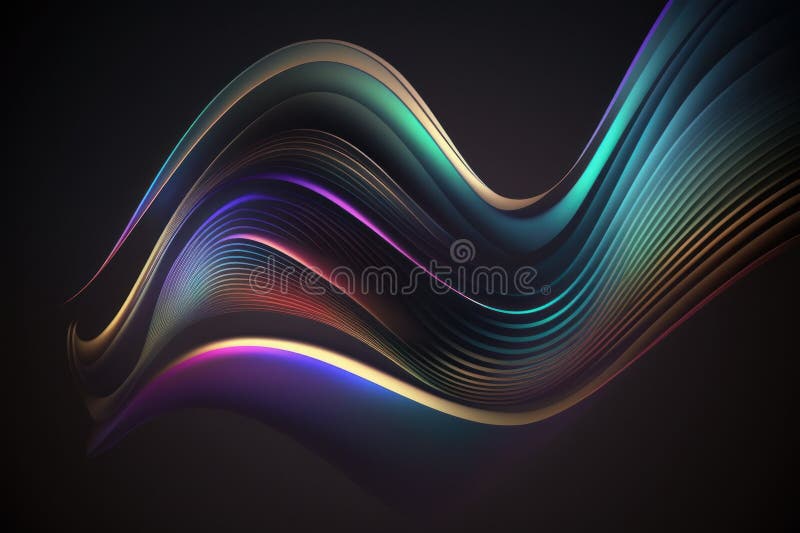 Abstract Fluid 3d Render Holographic Wave. Alice Blue Gradient Design ...