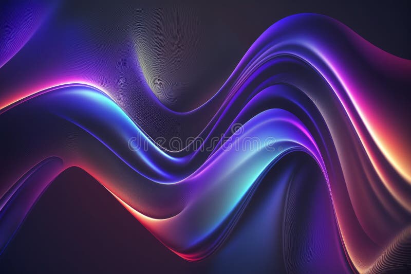 Abstract Fluid 3d Render Holographic Wave. Denim Gradient Design for ...