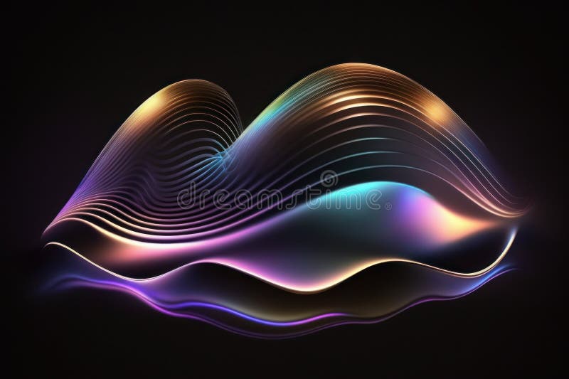 Abstract Fluid 3d Render Holographic Wave. Eggshell Gradient Design for ...