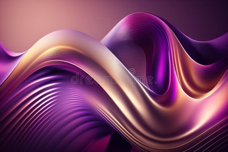 Abstract Fluid 3d Render Holographic Wave. French Violet Gradient ...