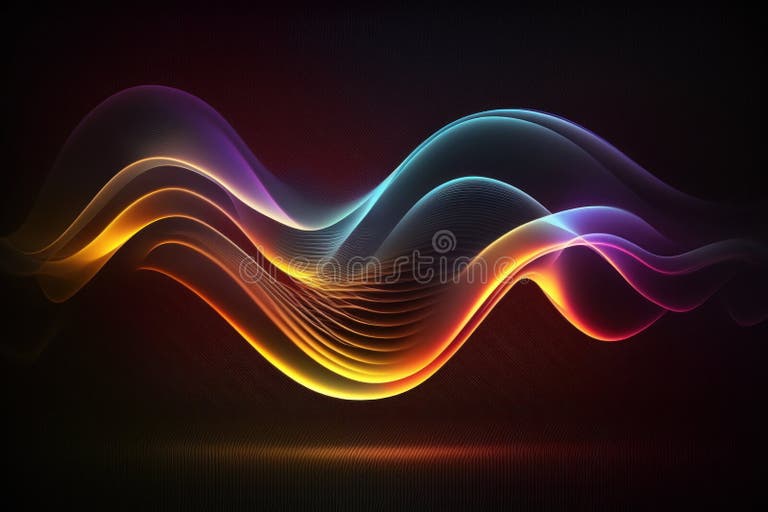 Abstract Fluid 3d Render Holographic Wave. Mango Gradient Design for ...