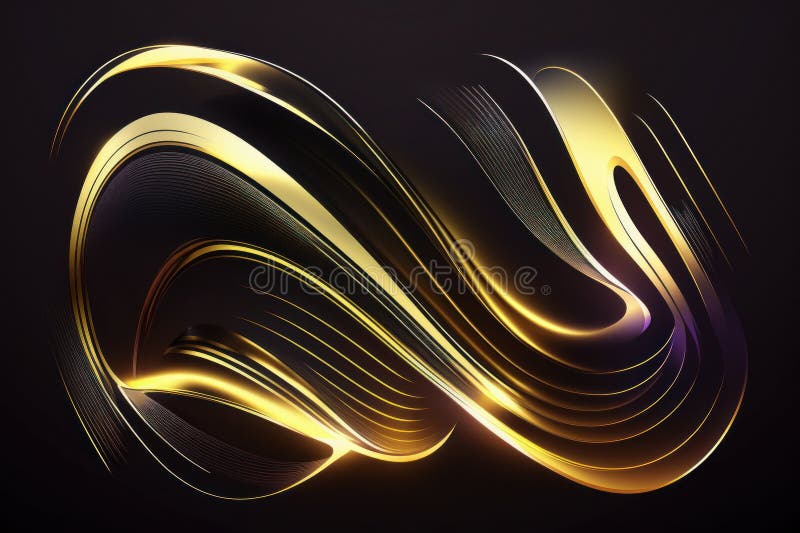 Abstract Fluid 3d Render Holographic Wave. Minion Yellow Gradient ...