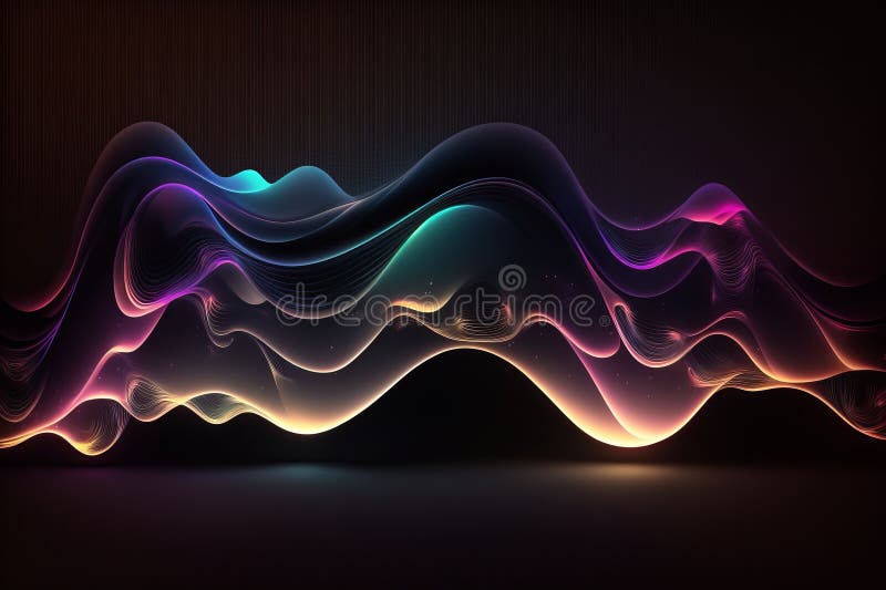 Abstract Fluid 3d Render Holographic Wave. Old Lace Gradient Design for ...