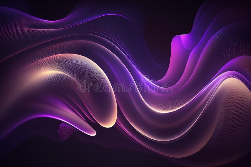 Abstract Fluid 3d Render Holographic Wave. Russian Violet Gradient ...