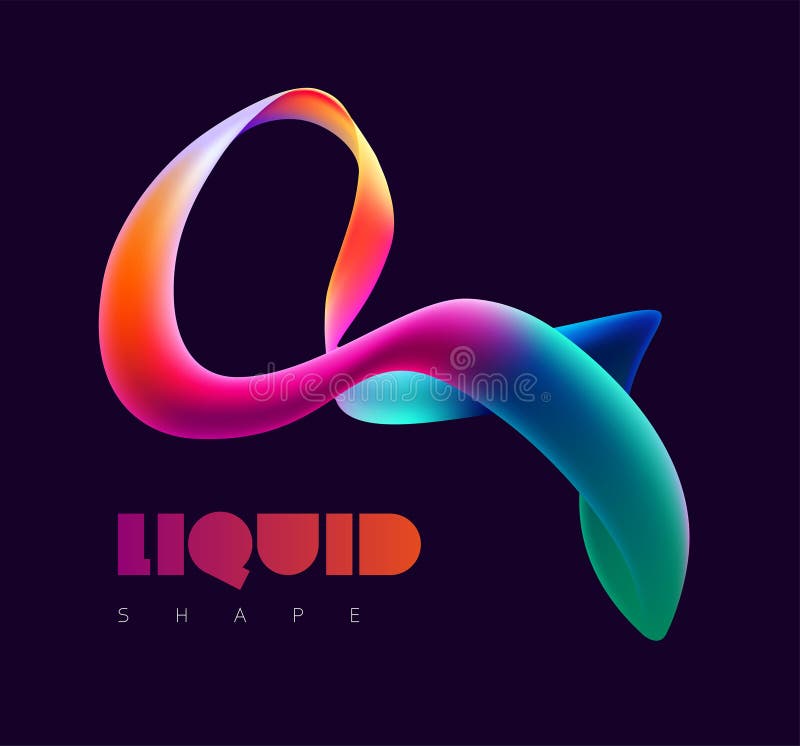 Abstract fluid 3D ribbon. stock vector. Illustration of ribbon - 308935731