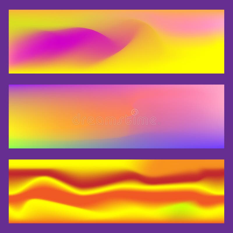 Abstract Fluid 3d Shapes Vector Trendy Liquid Colors Banners Set ...