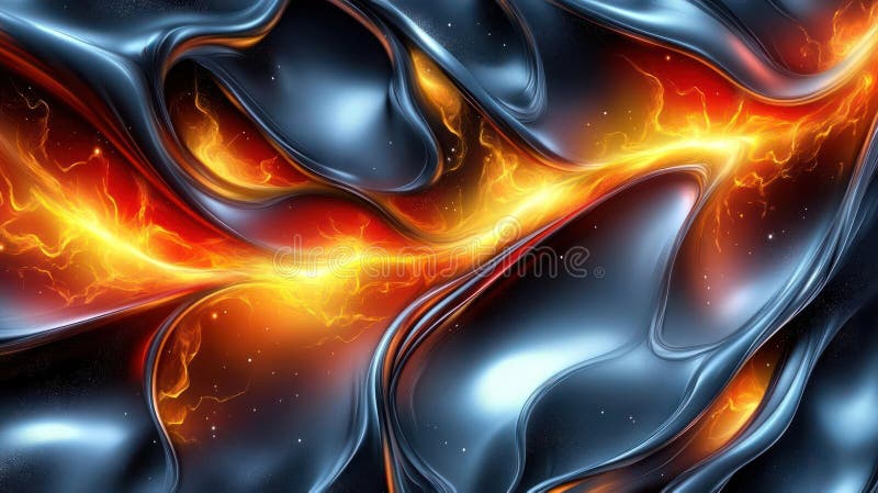Fiery Liquid Metal Swirls Stock Illustrations – 15 Fiery Liquid Metal ...