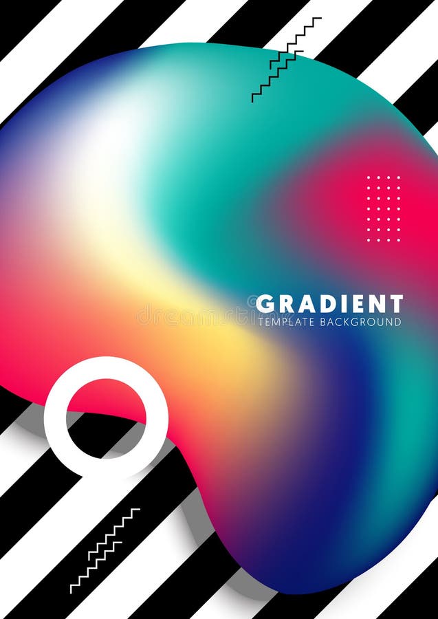 Abstract Fluid Dynamic Poster Background with Colorful Gradient Shape ...