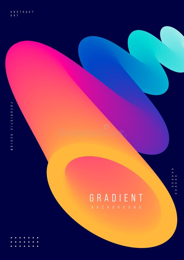 Abstract Fluid Dynamic Poster Background with Colorful Gradient Shape ...