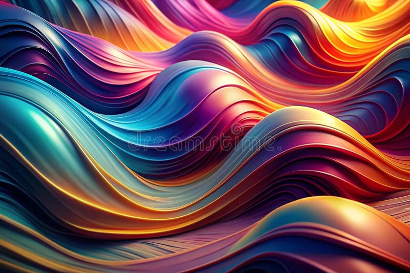 Abstract Fluid Dynamics Wavy Patterns Color Gradient Art Intricate ...