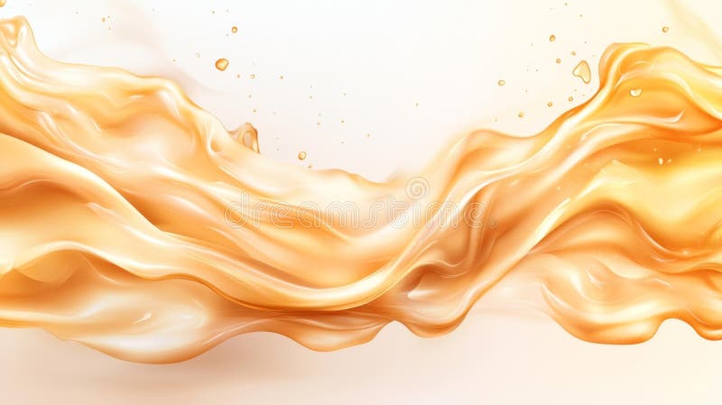 Abstract Fluid Flow with Glossy Warm Color Tones and Drops Stock ...
