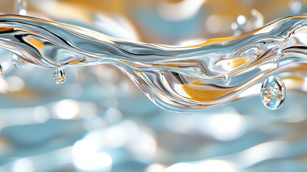 Abstract Fluid Flow with Reflections and Bubbles Motion Artwork Stock ...