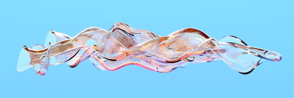 Abstract Fluid Glass Wave Pattern on Blue Background for Modern Art ...