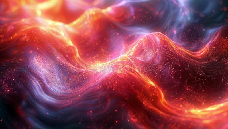 Liquid Cosmos: Warm & Cool Tones Intertwine in Flowing Shapes with ...