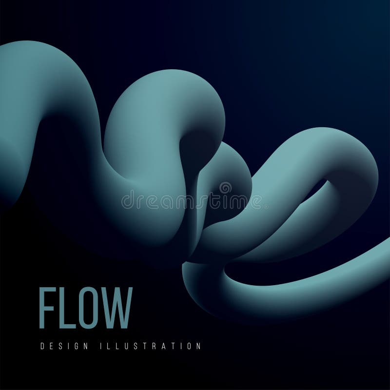 Abstract Fluid Line. Gradient Flow Design Stock Vector - Illustration ...