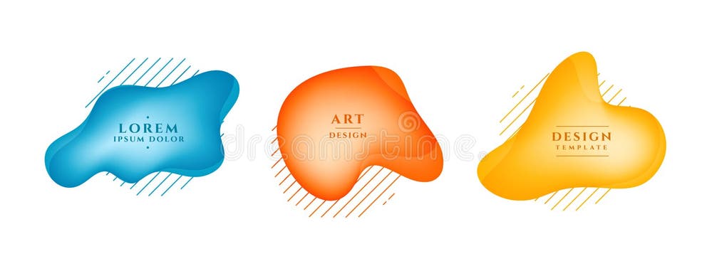Abstract Fluid Liquid Gradient Design Collection Stock Illustration ...