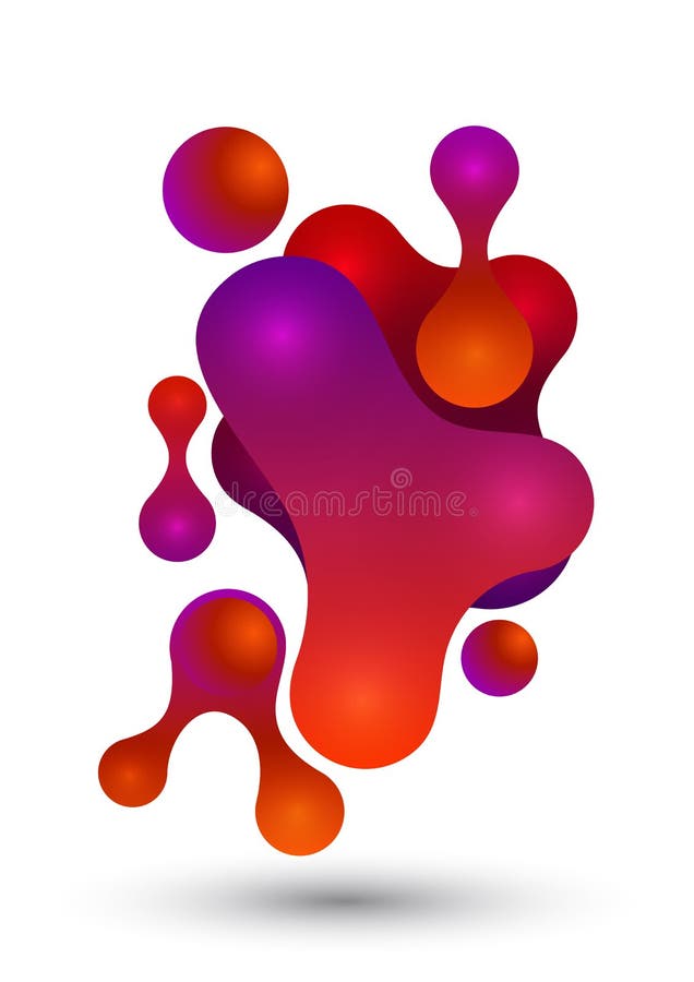 Abstract Fluid and Modern Elements. Dynamic Color Shapes and Lines ...