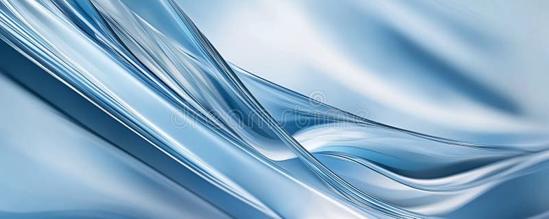 Abstract Fluid Motion Background with Smooth Wavy Blue Lines and Light ...