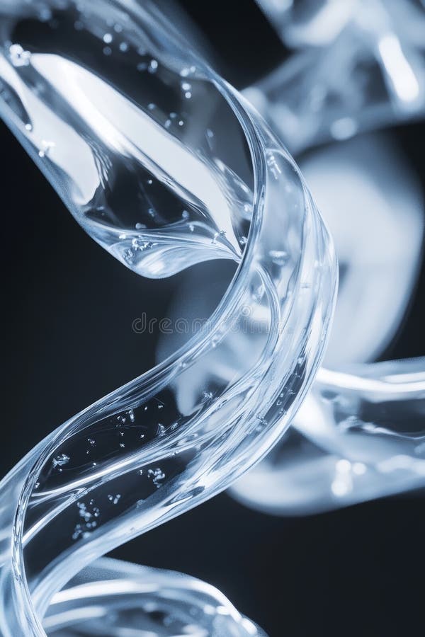Abstract Fluid Motion, Liquid Spiral, Dynamic Flow, Transparency ...
