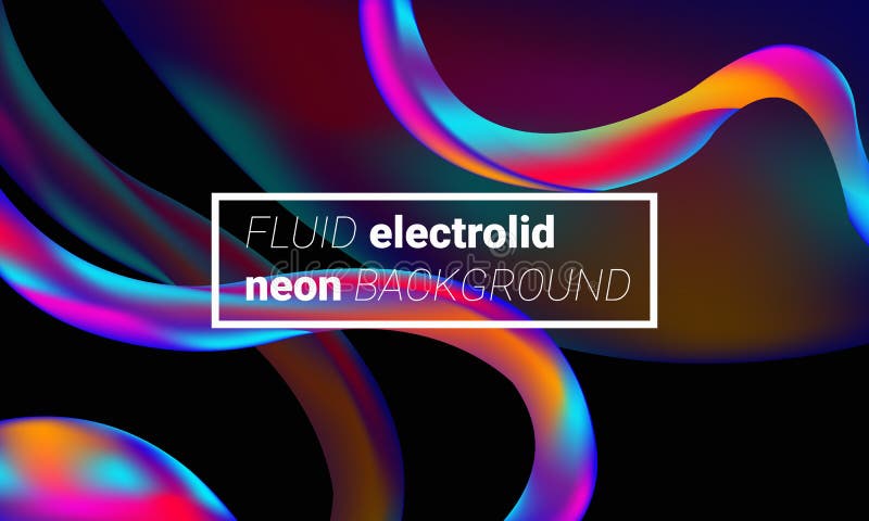 Abstract Fluid Neon Liquid Geometric Pattern of Background with Modern ...