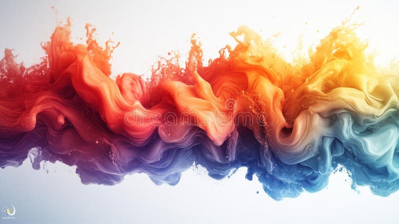 Abstract Fluid Paint Splash with Gradient Colors Generative AI Stock ...