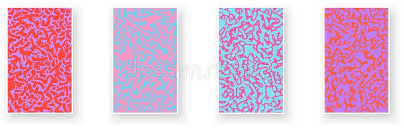 Abstract Fluid Patterns in Bold Contrasting Colors Stock Vector ...