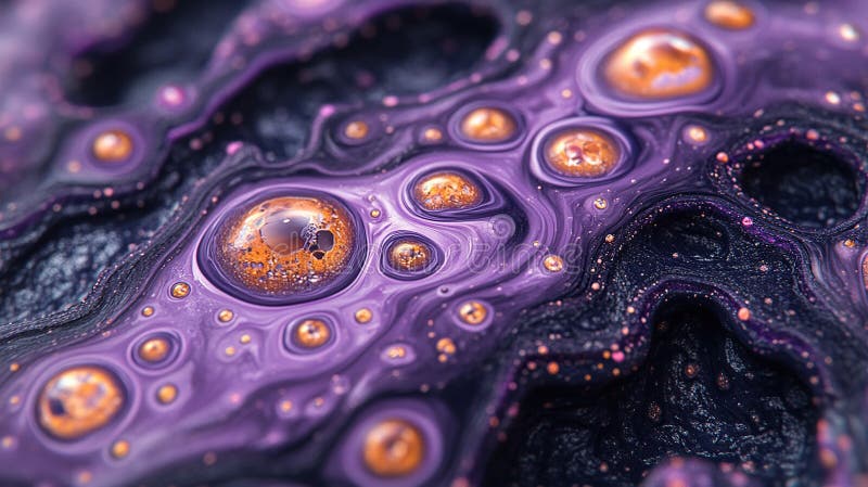 Abstract Fluid Patterns of Purple and Gold Stock Illustration ...