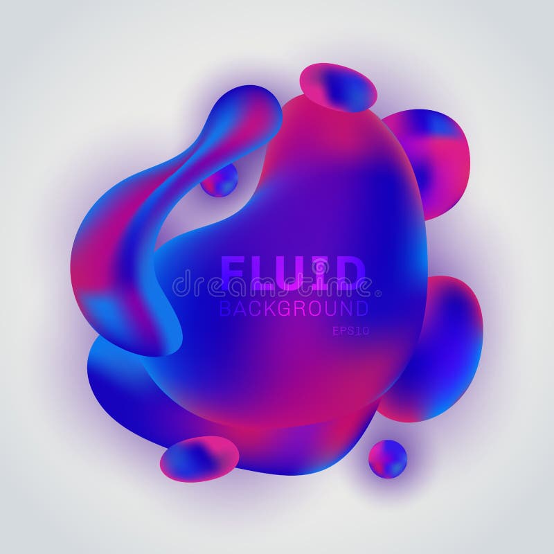 Abstract Fluid Pink and Blue Gradient Shape Isolated on White ...