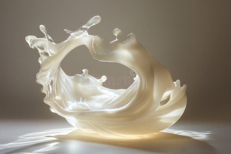 Abstract Fluid Sculpture with Elegant Swirling Motion Captured in Soft ...