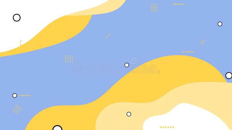 Abstract Fluid Shape Bright Color with Geometric Elements on Blue ...