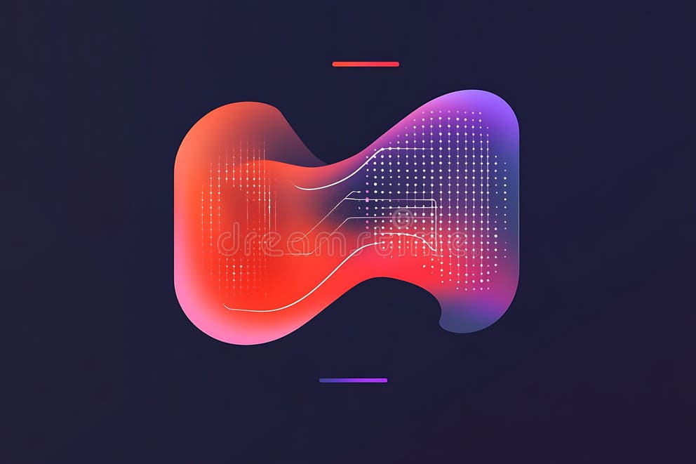 Abstract Fluid Shape with Dot Matrix and Gradient Fill on Dark ...