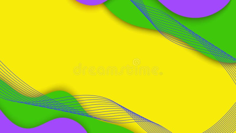 Abstract Fluid Shape and Lines Colorful on Yellow Background Stock ...