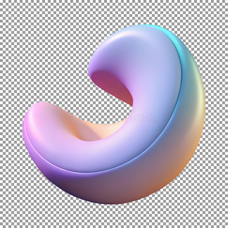 Abstract Fluid Shape with Smooth Gradient Isolated on Transparent ...