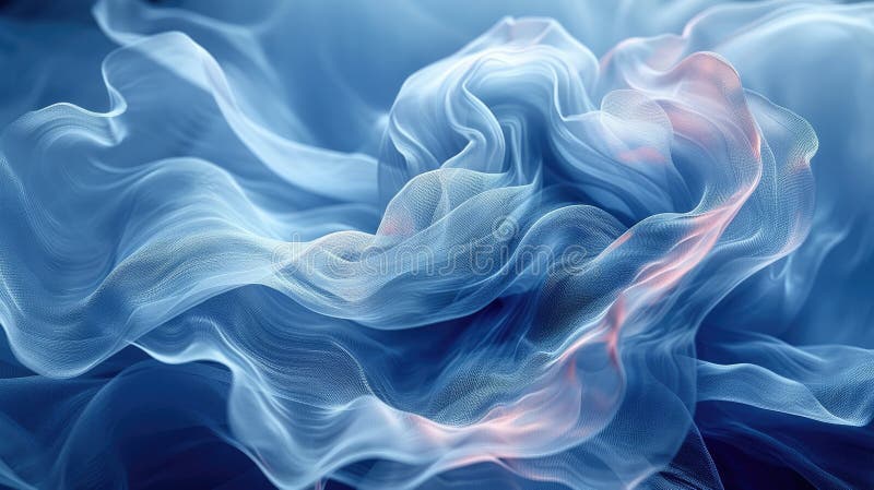 Abstract Fluid Shapes in Blue Hues with Translucent Textures. Dreamy ...
