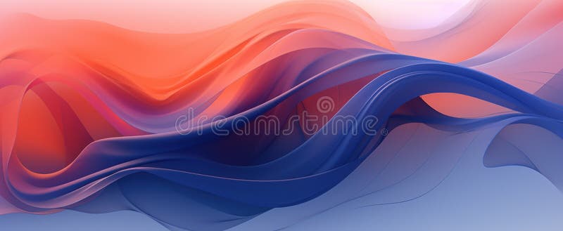 Abstract Fluid Shapes in Blue and Red Gradient. Abstract Background ...