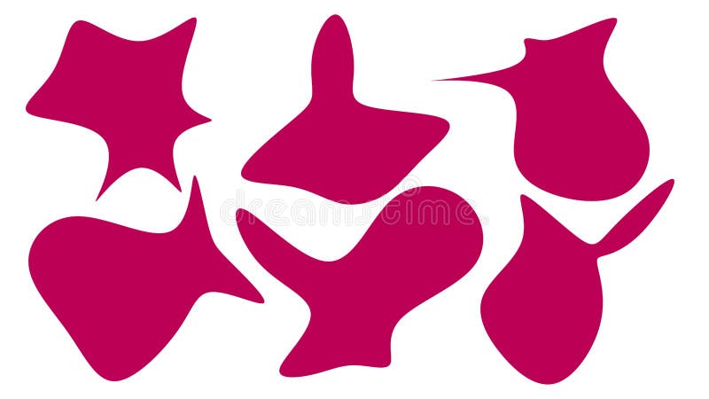 Organic Pink Blobs Irregular Shape. Abstract Fluid Shapes Vector Set ...