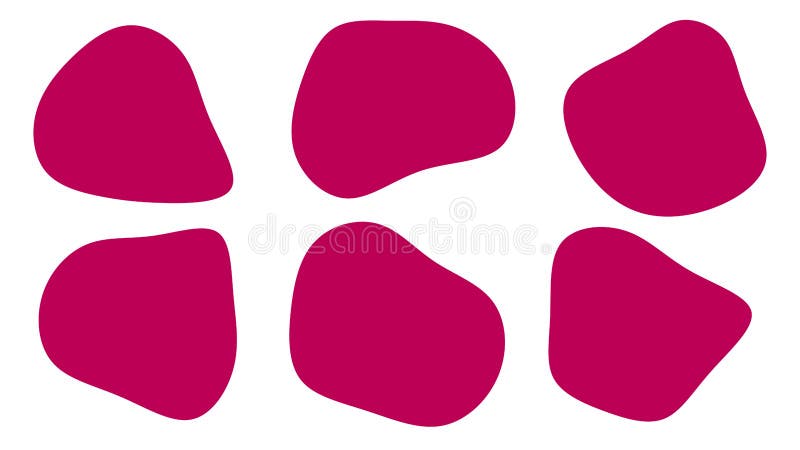 Organic Pink Blobs Irregular Shape. Abstract Fluid Shapes Vector Set ...