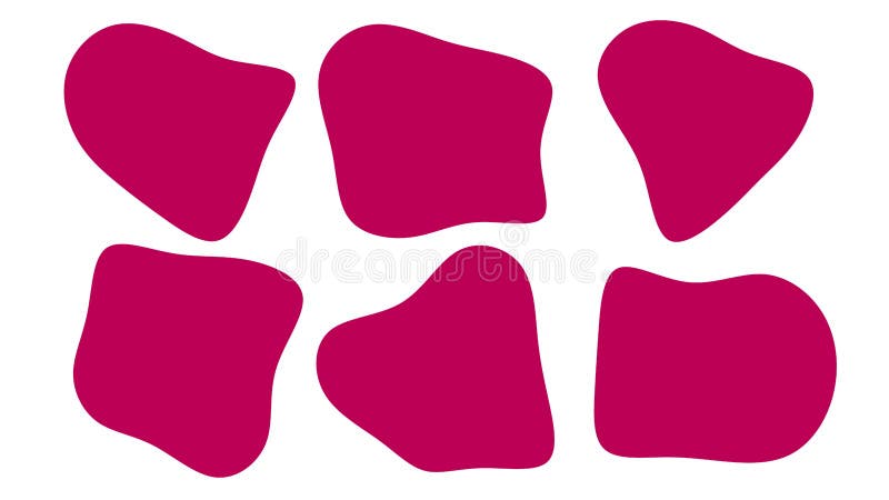 Organic Pink Blobs Irregular Shape. Abstract Fluid Shapes Vector Set ...