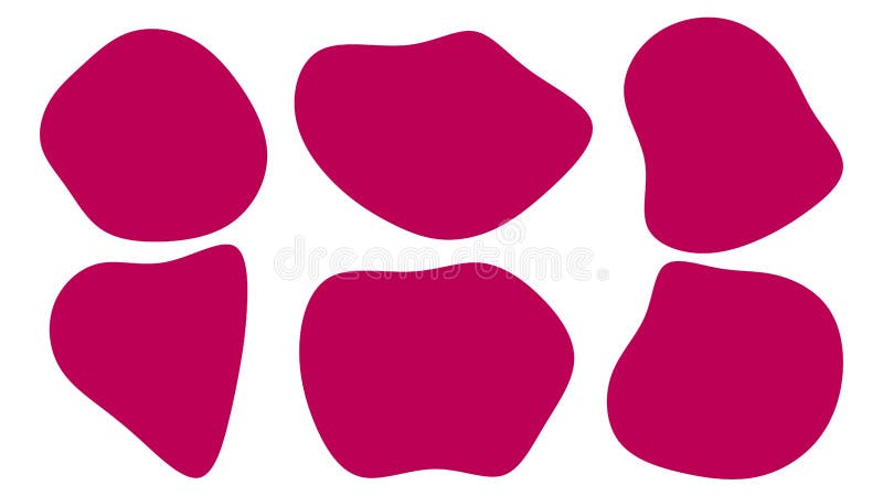 Organic Pink Blobs Irregular Shape. Abstract Fluid Shapes Vector Set ...
