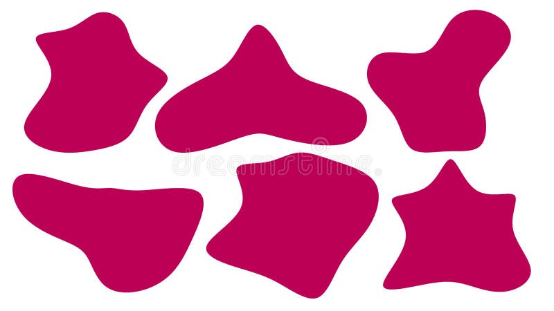 Organic Pink Blobs Irregular Shape. Abstract Fluid Shapes Vector Set ...