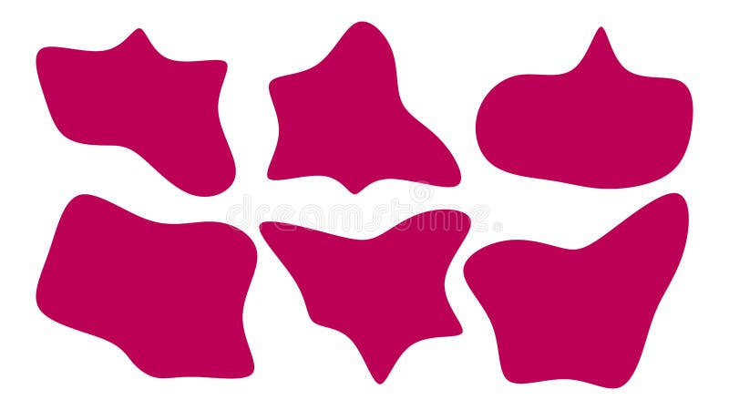 Organic Pink Blobs Irregular Shape. Abstract Fluid Shapes Vector Set ...