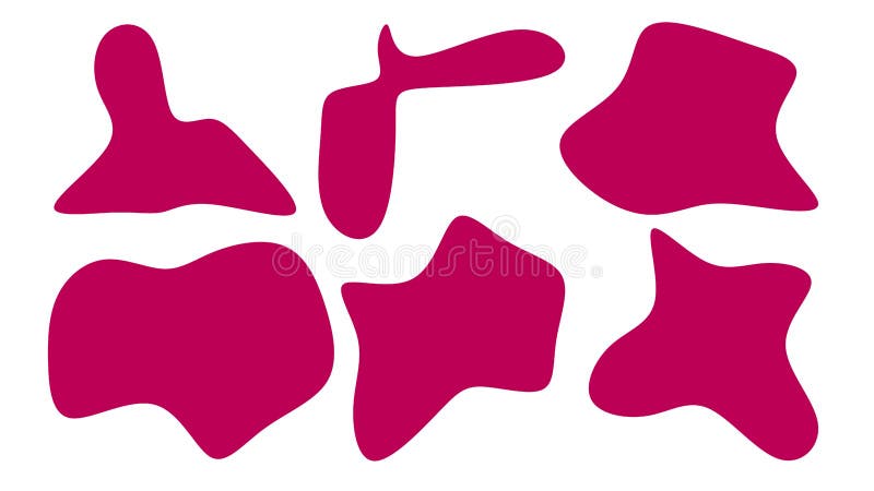 Organic Pink Blobs Irregular Shape. Abstract Fluid Shapes Vector Set ...